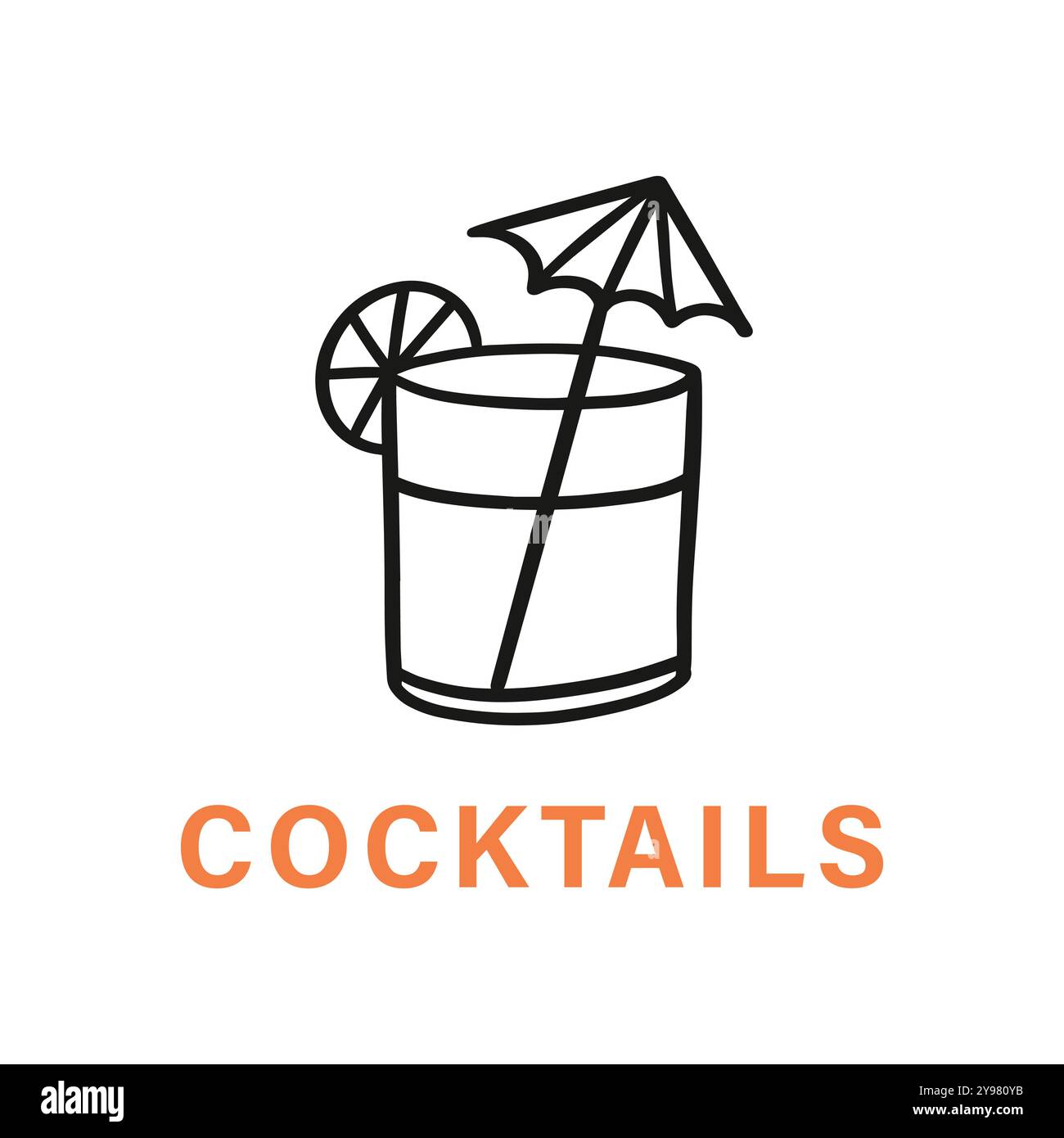 Cocktail Bar Drink Vector Logo Sketch Emblem Stock Vector Image & Art ...