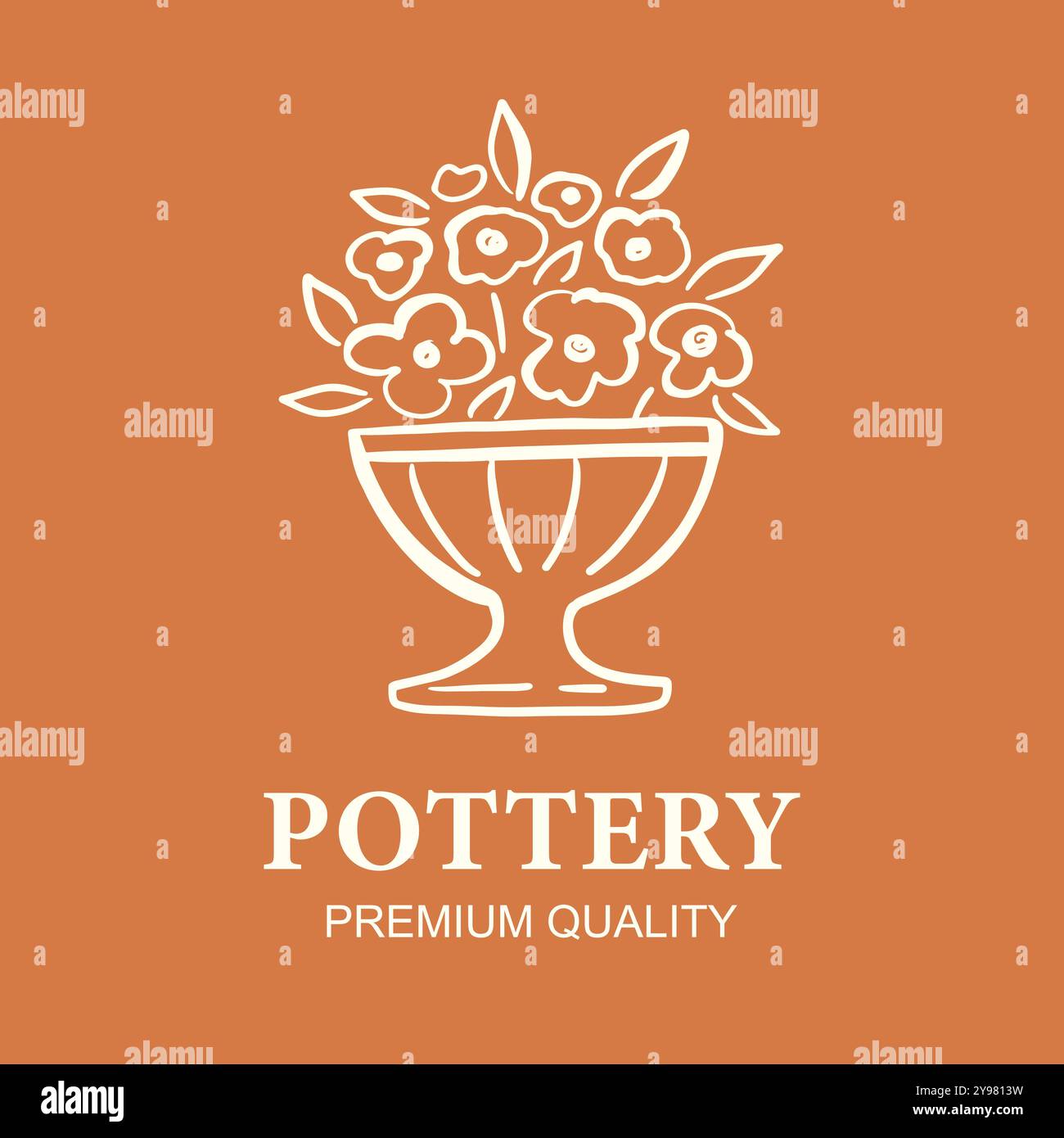 Pottery Handmade Manufacture Logo Design Template Stock Vector Image ...