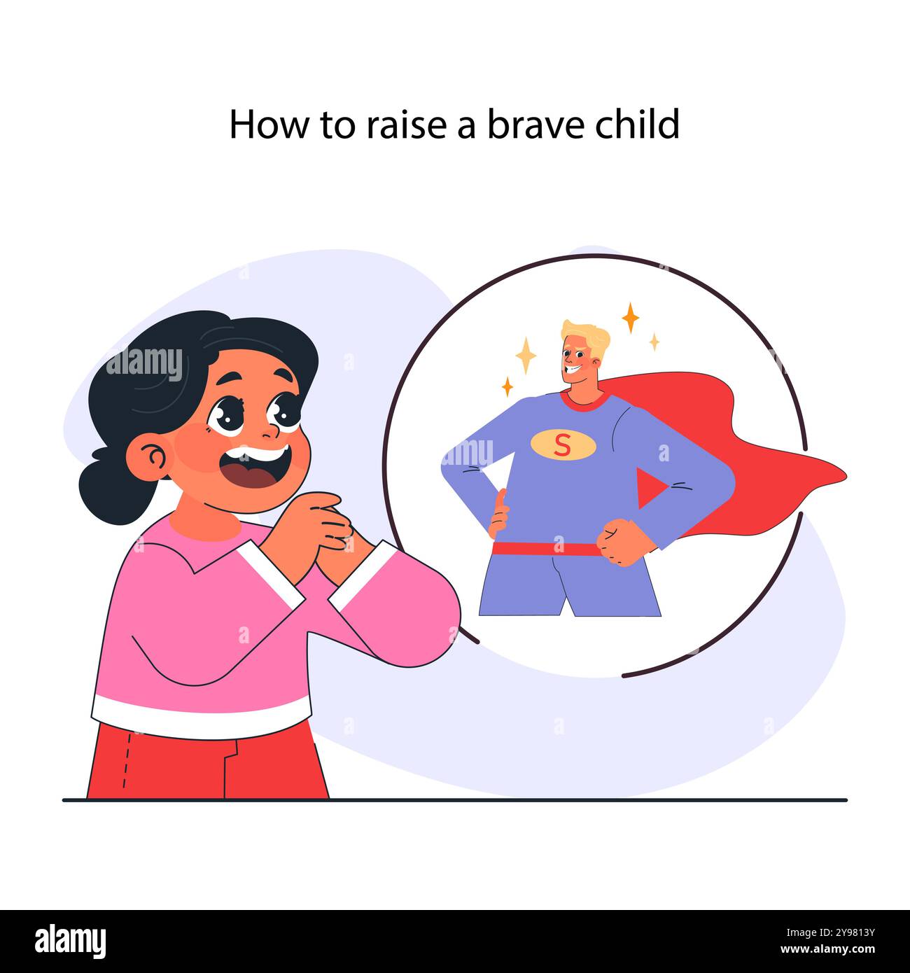 Modern positive parenting concept. How to raise a brave child. Parents ...