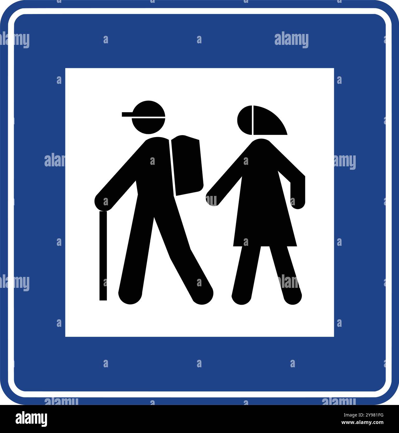 Hiking path, Road signs in Turkey. Standard traffic signs on Turkish ...