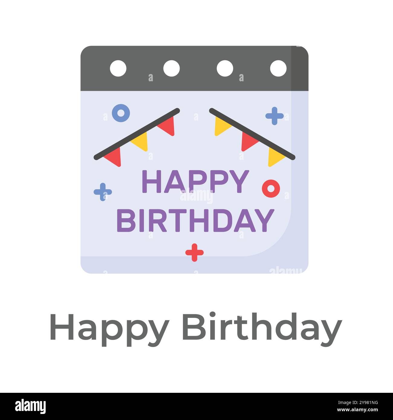 Happy birthday calendar vector design, trendy editable icon Stock ...
