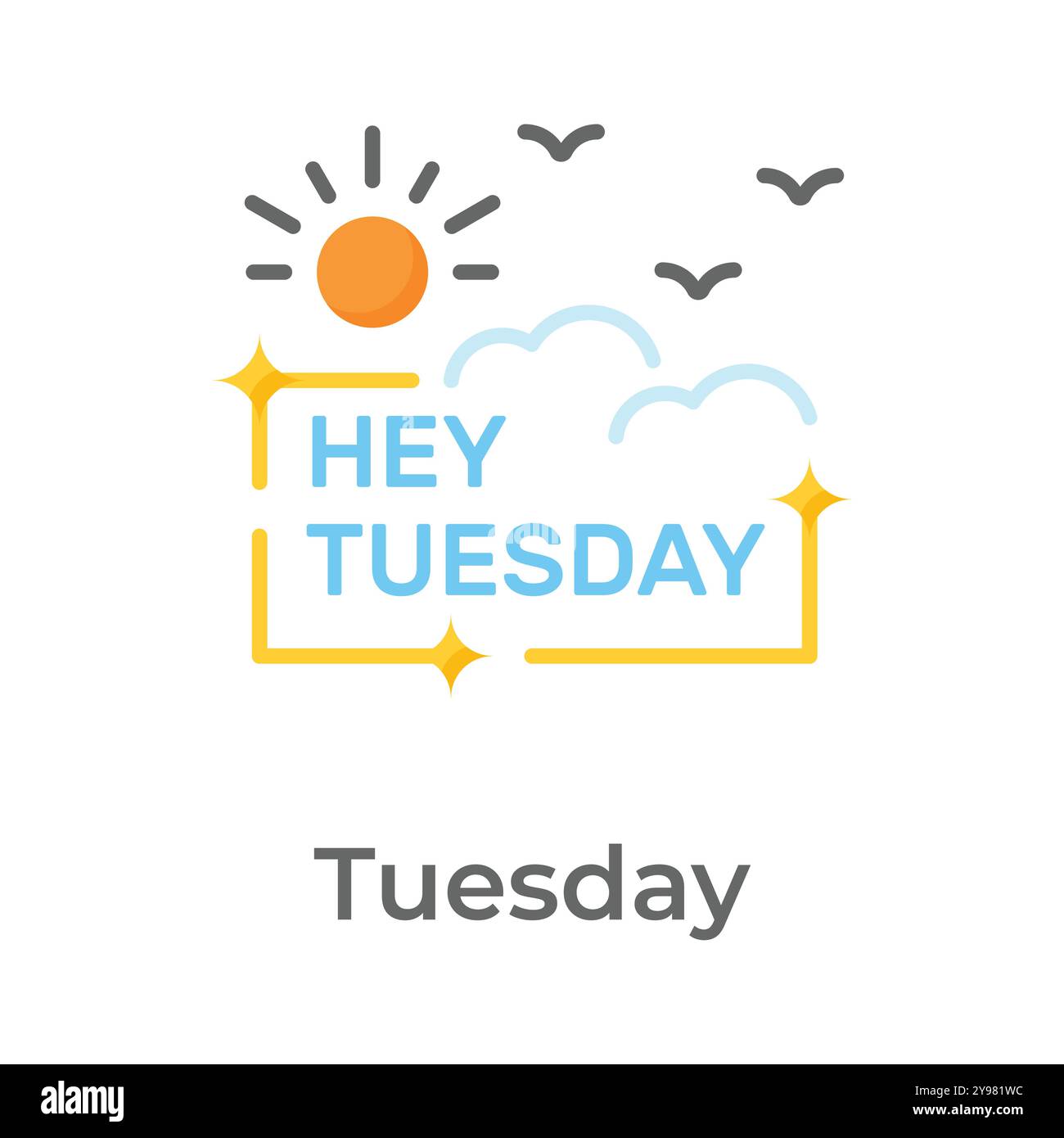 Hello tuesday icon design, beautiful words calligraphy, motivational ...