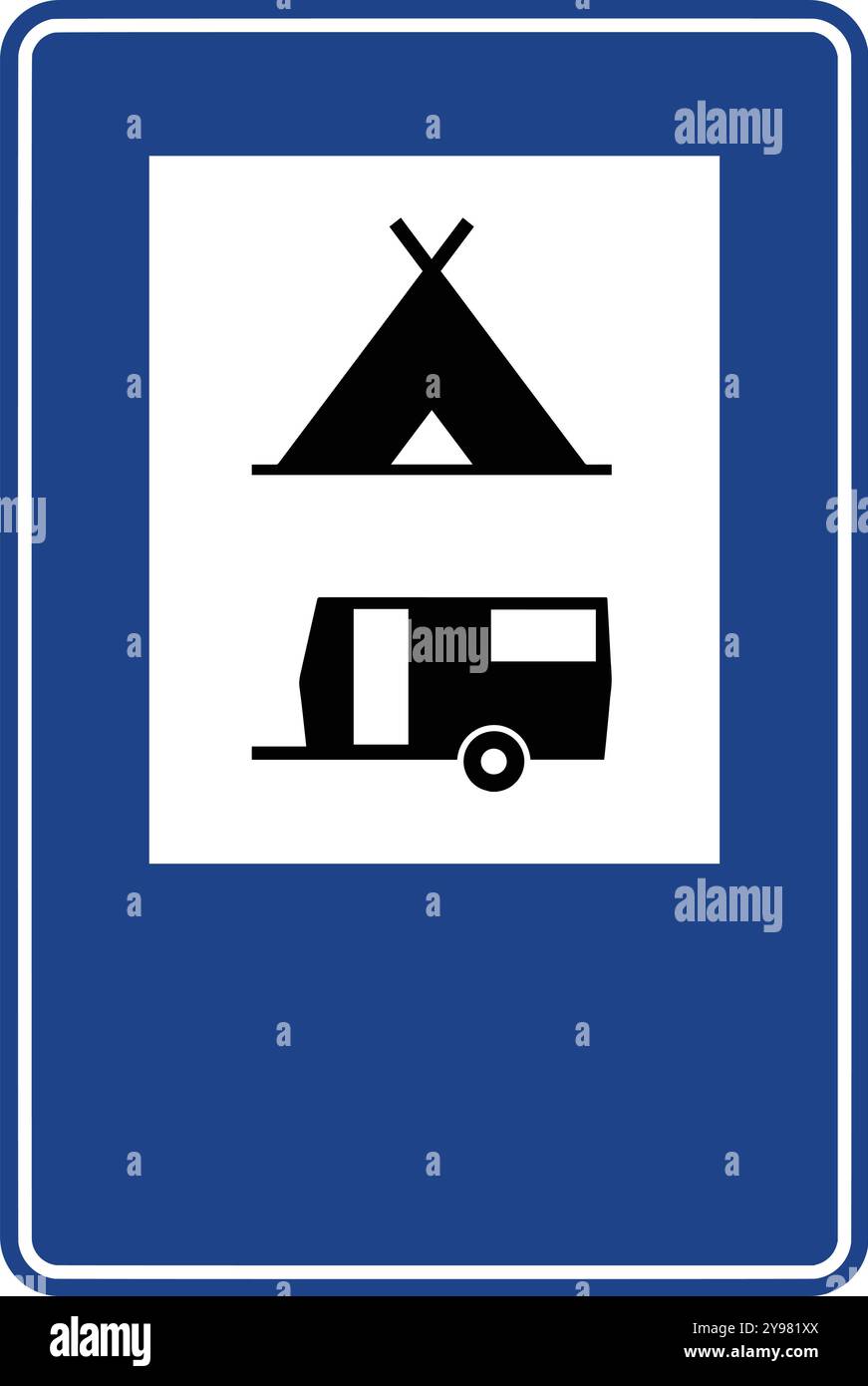 Camping and caravan site, Road signs in Turkey. Standard traffic signs ...