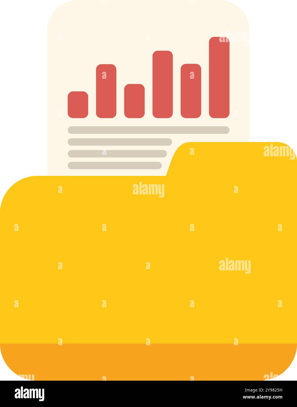 Folder storing a business report with data analysis and infographics ...