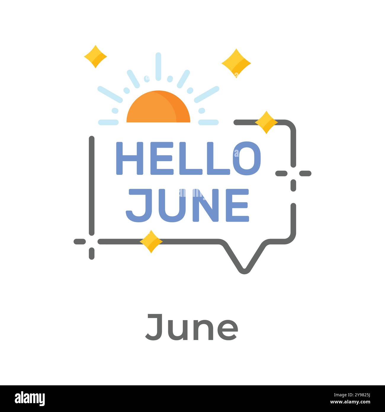 Hello june vector design, isolated on white background Stock Vector ...