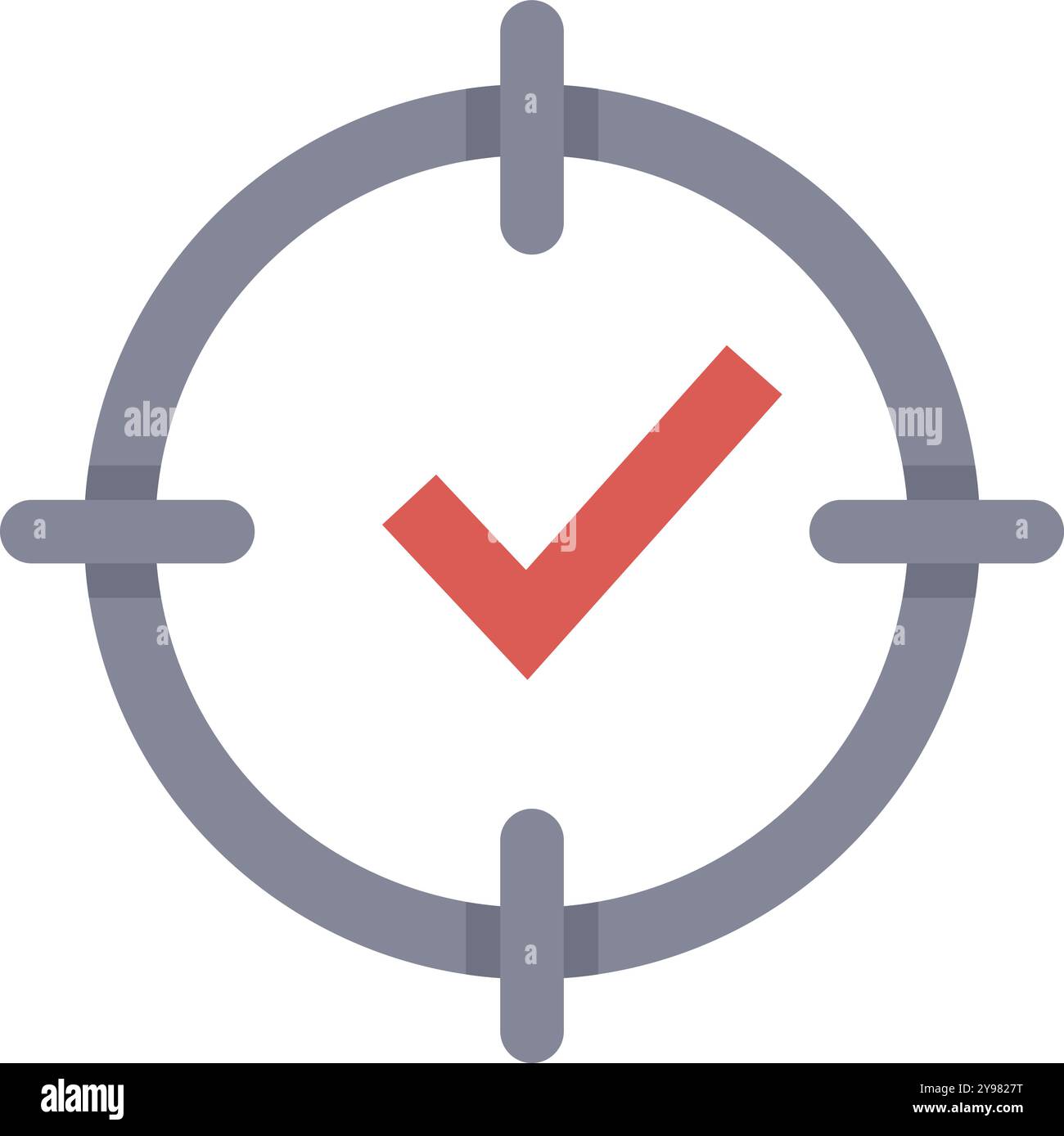 Check mark is appearing inside a target scope representing reaching a ...