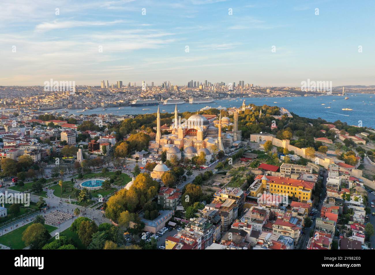 Istanbul. 8th Oct, 2024. An aerial drone photo taken on Oct. 8, 2024 ...