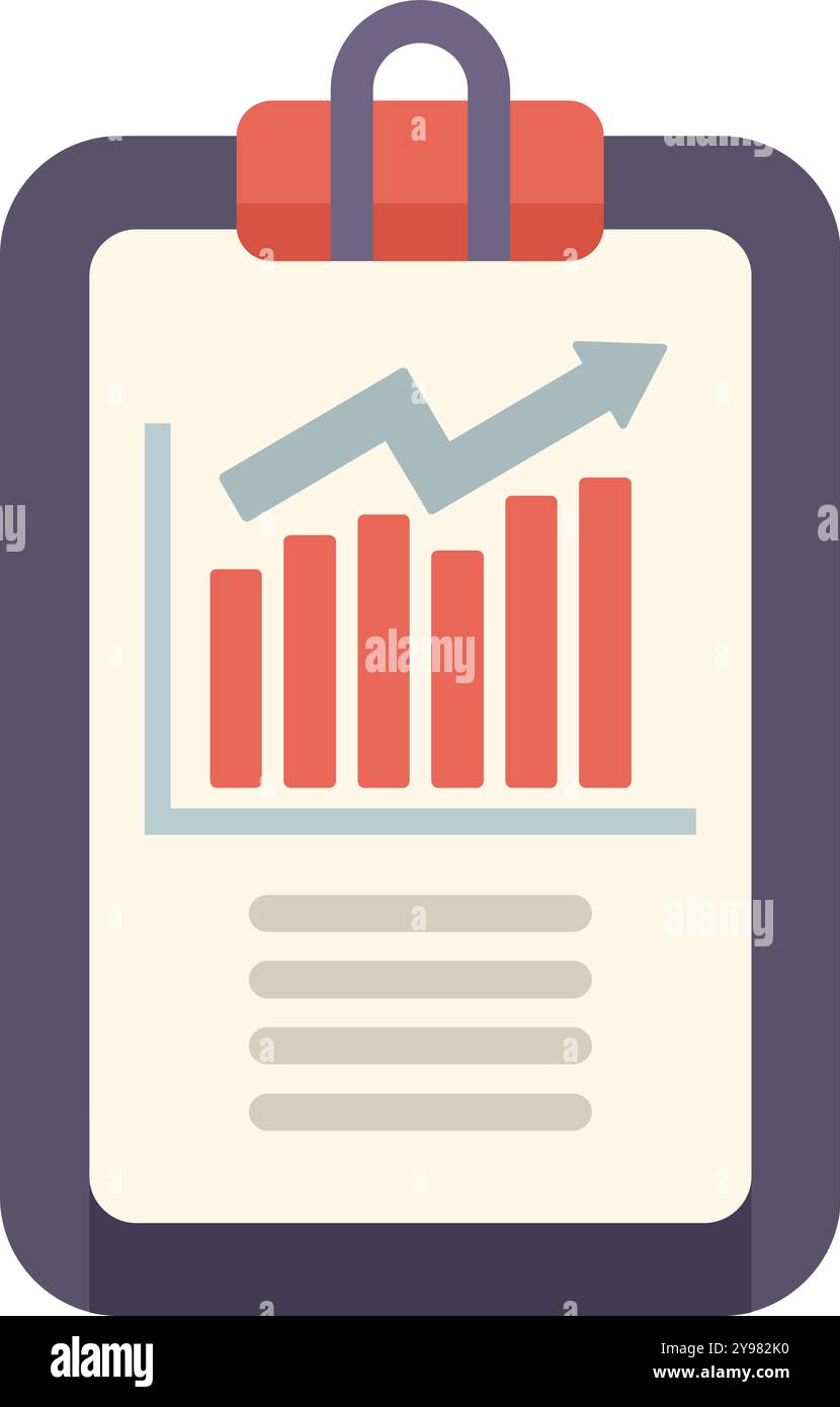 Clipboard is showing a growing bar chart with arrow, representing ...