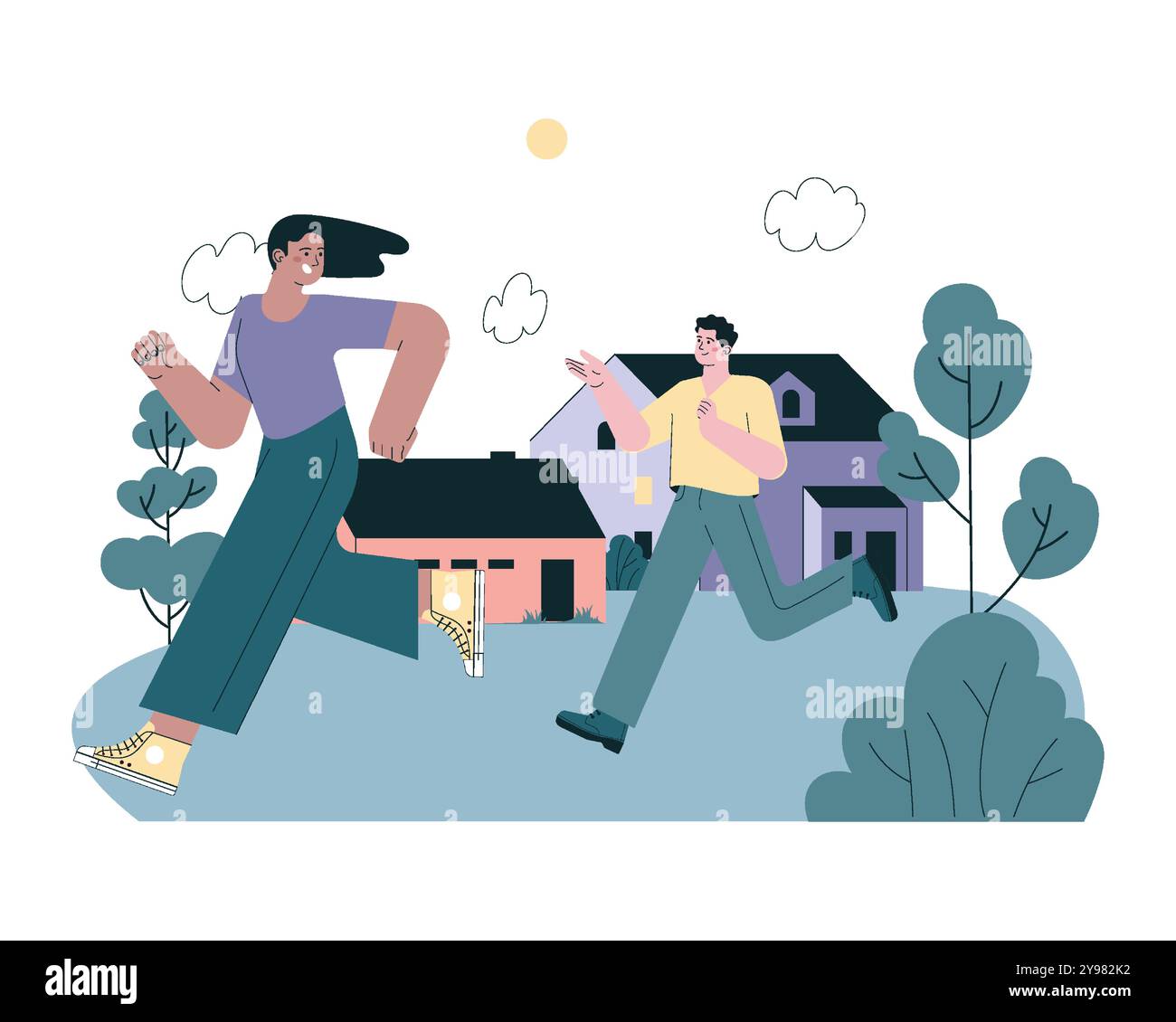 Eco-friendly resort. Summer holidays on the farm. Rural landscape ...