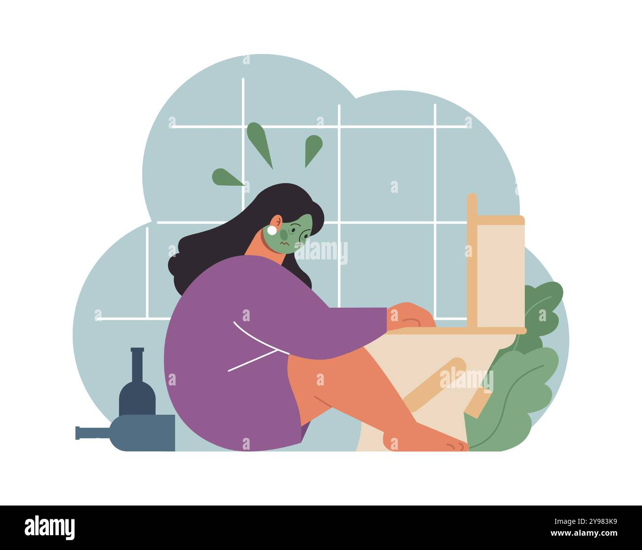 Female alcoholism. Woman suffering from hard drinking, alcohol ...