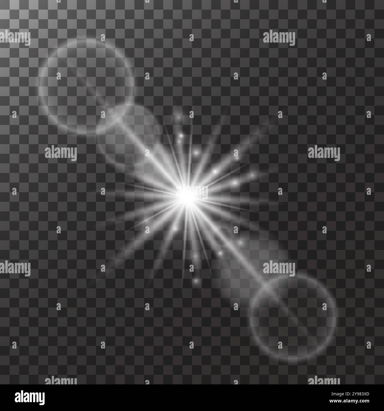 Vector white star glare on transparent background. Lens glare Stock ...