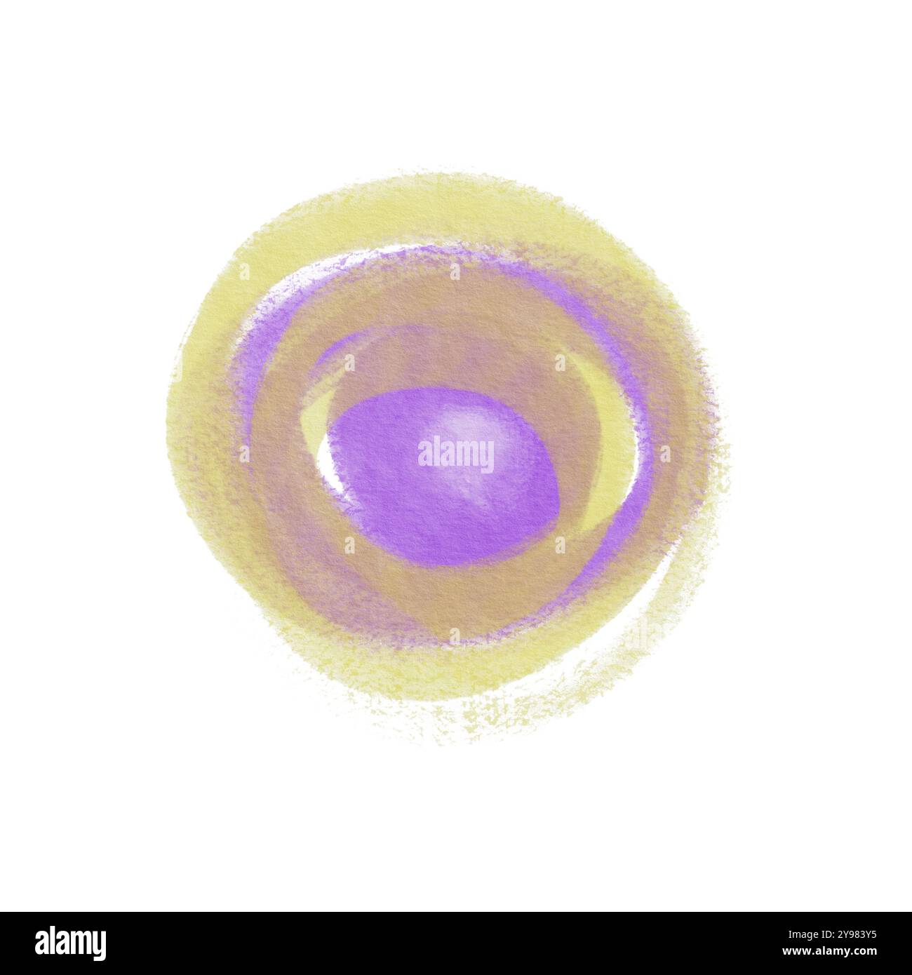 Acid round spots in pastel technique.Purple and yellow colors in a ...