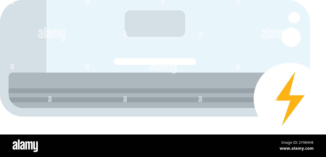 Modern air conditioner is cooling the room with a lightning sign Stock ...