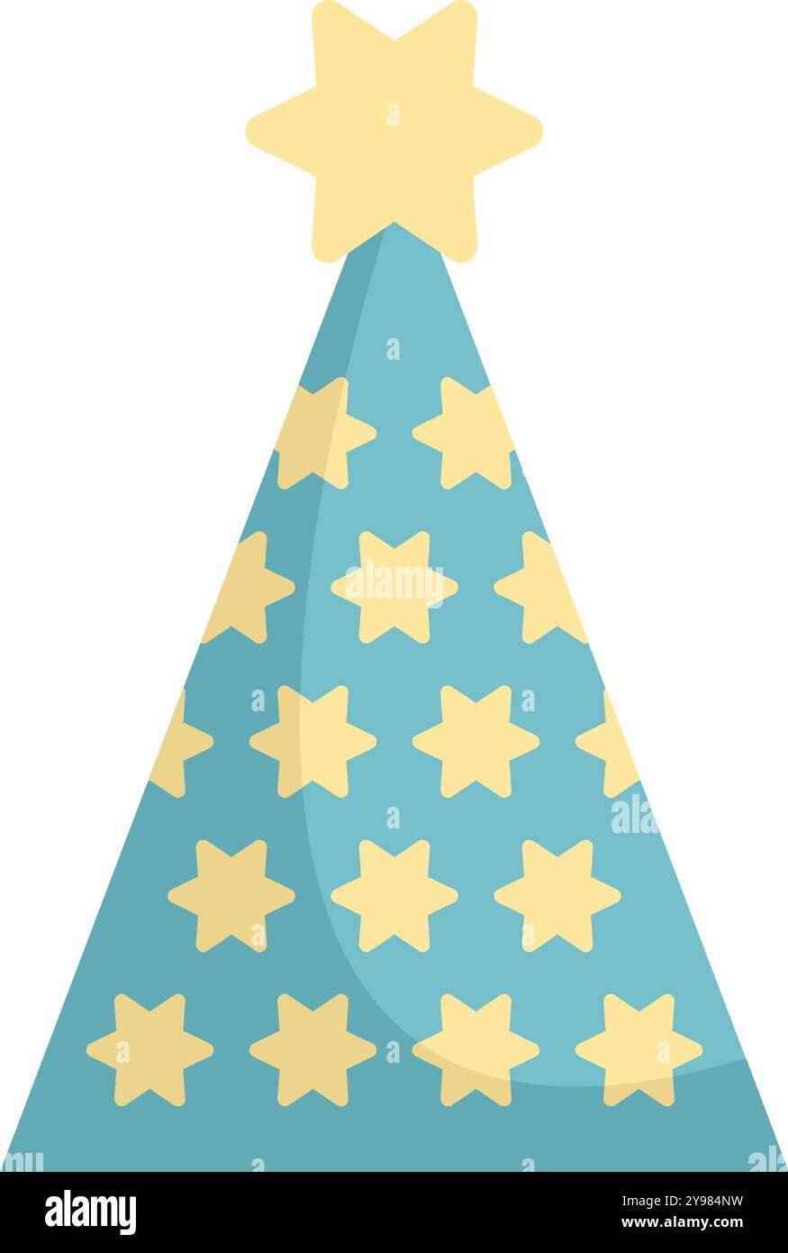 Blue party hat with yellow stars celebrating a birthday party Stock ...