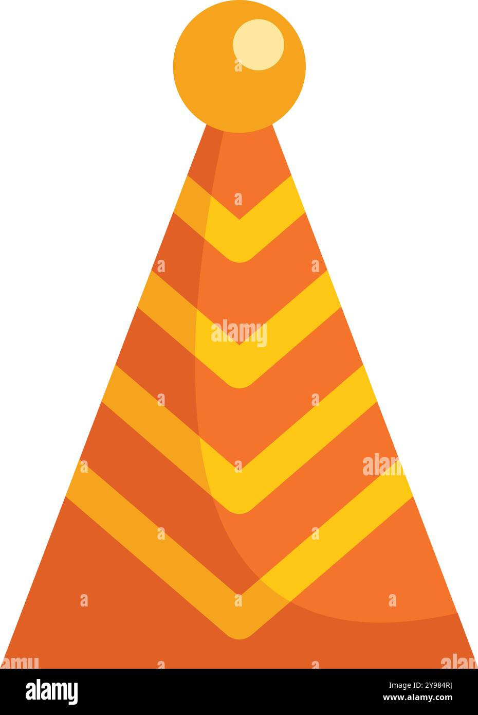 Orange party hat with yellow stripes is a classic symbol of celebration ...