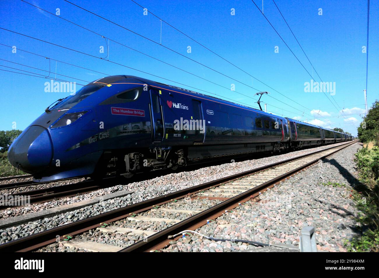 Hull Trains 802305 Humber Bridge, Paragon train, East Coast Main Line ...