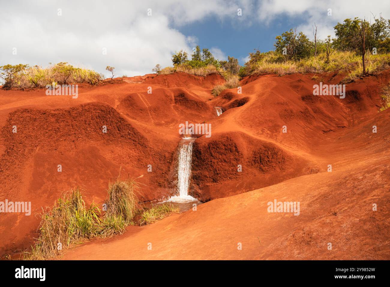 Red Dirt Waterfall in Waimea State Park next to Waimea Canyon as seen ...