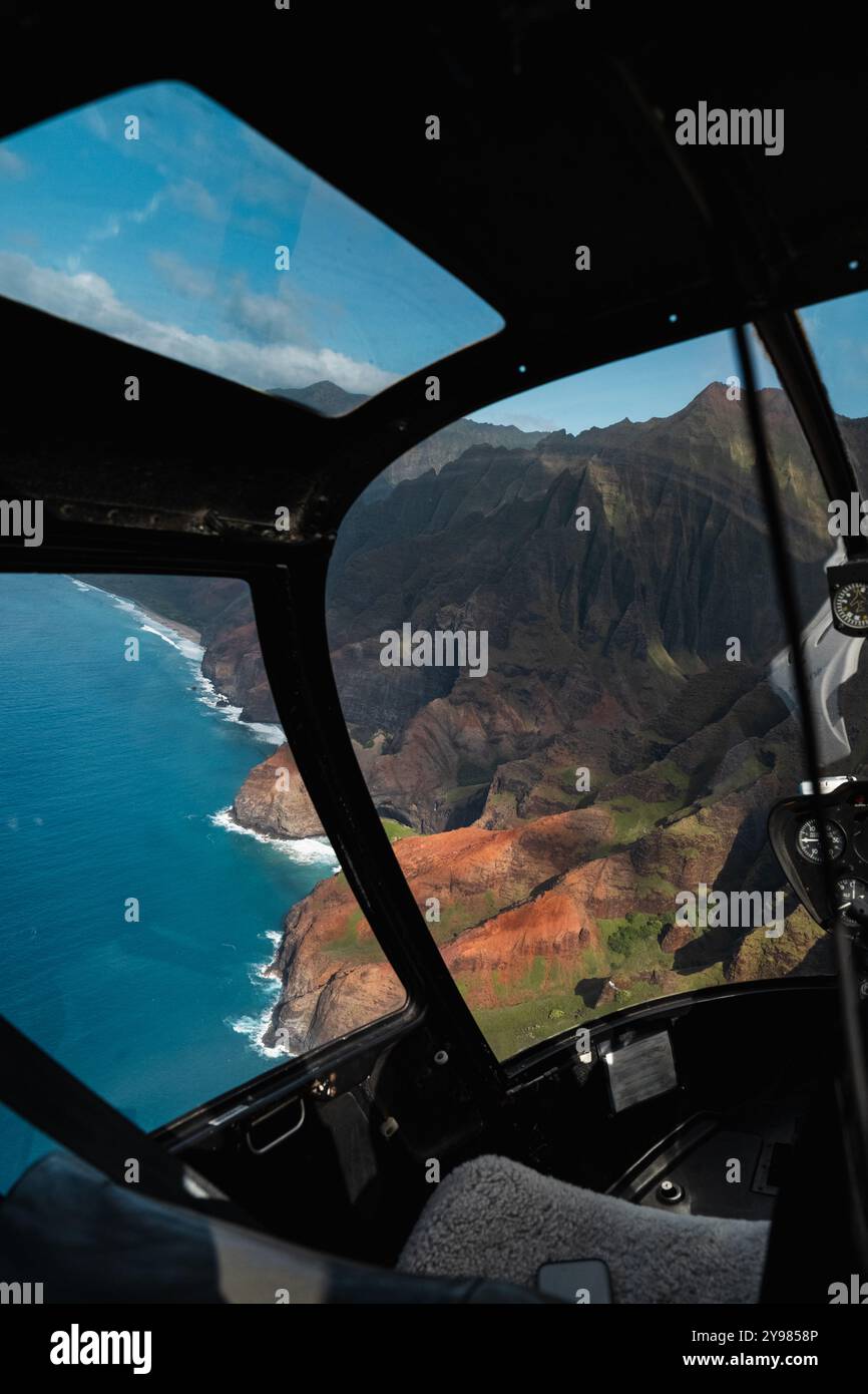 View of Na Pali Coast State Wilderness Park as seen from within a ...