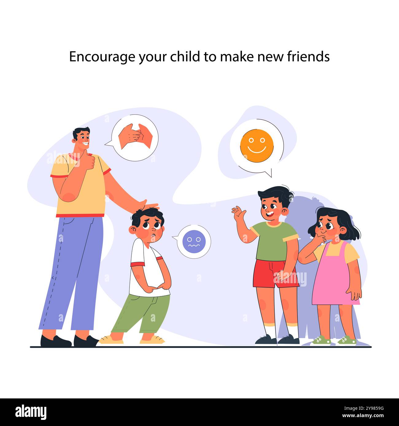 Modern positive parenting. Parent helping a child to conquer fears of ...