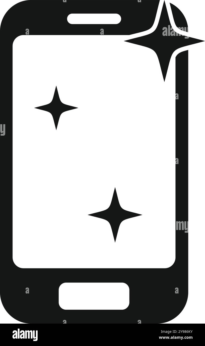 Clean smartphone display showing shining stars icon for apps and ...