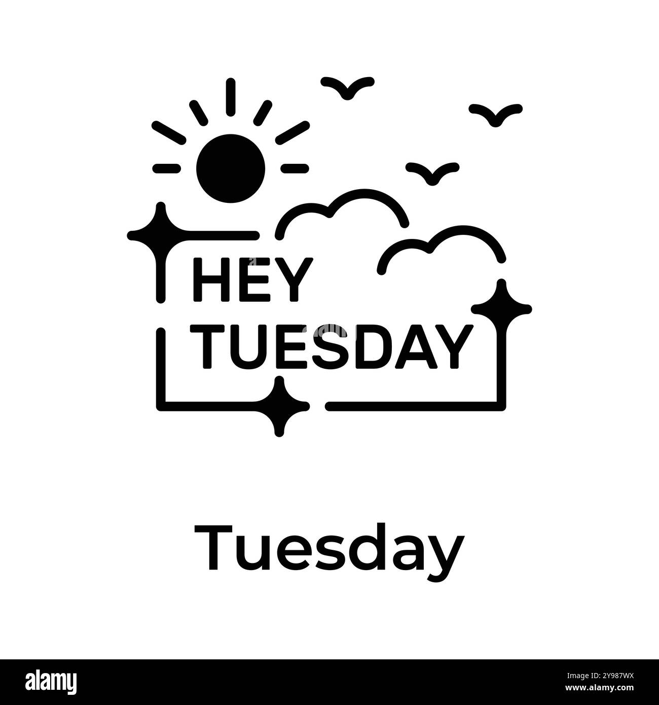 Hello tuesday icon design, beautiful words calligraphy, motivational ...