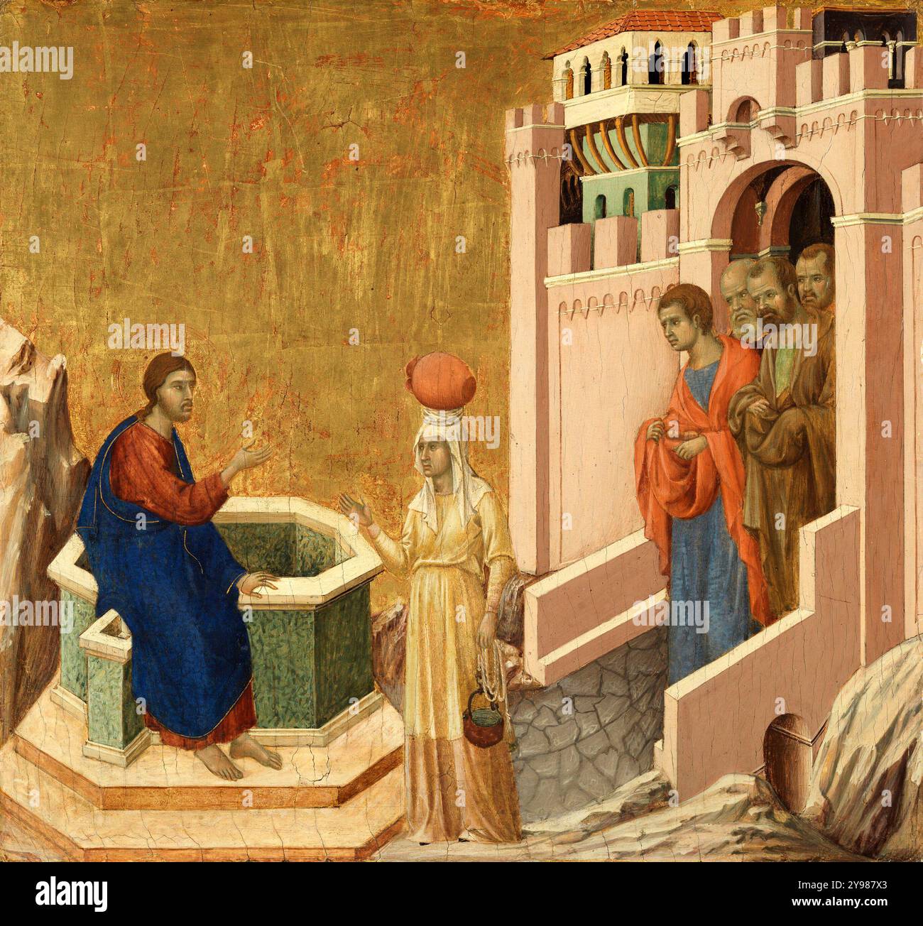Christ and the Samaritan Woman Duccio di Buoninsegna Stock Photo - Alamy