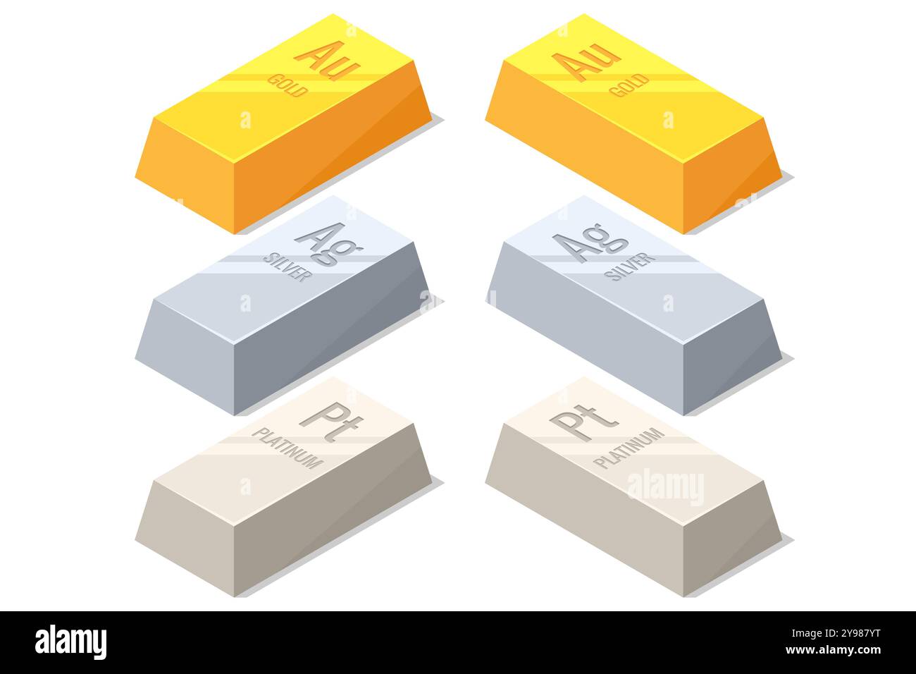 Gold and platinum ingots Stock Vector Images - Alamy