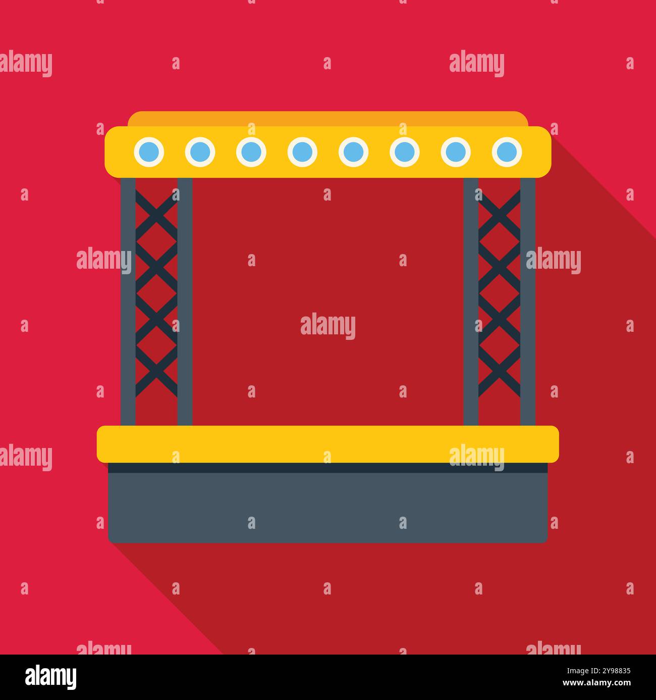 Empty illuminated stage with spotlights is waiting for a performance ...