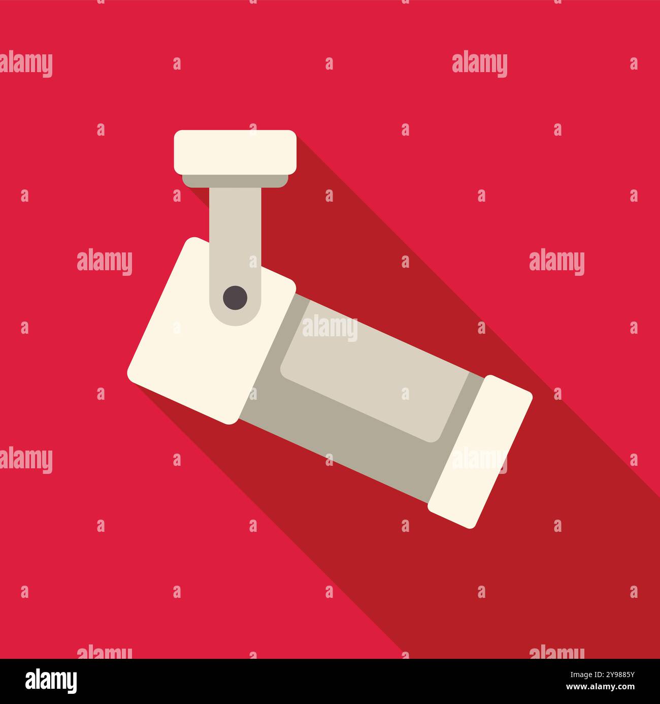 Security camera pointing right casting a shadow on red background Stock ...