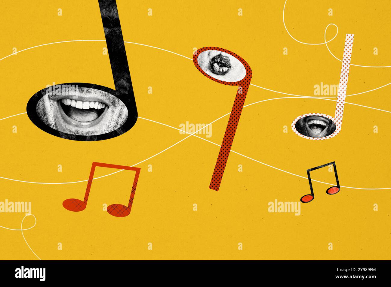 Composite artwork collage image picture of people mouth smile lips kiss ...