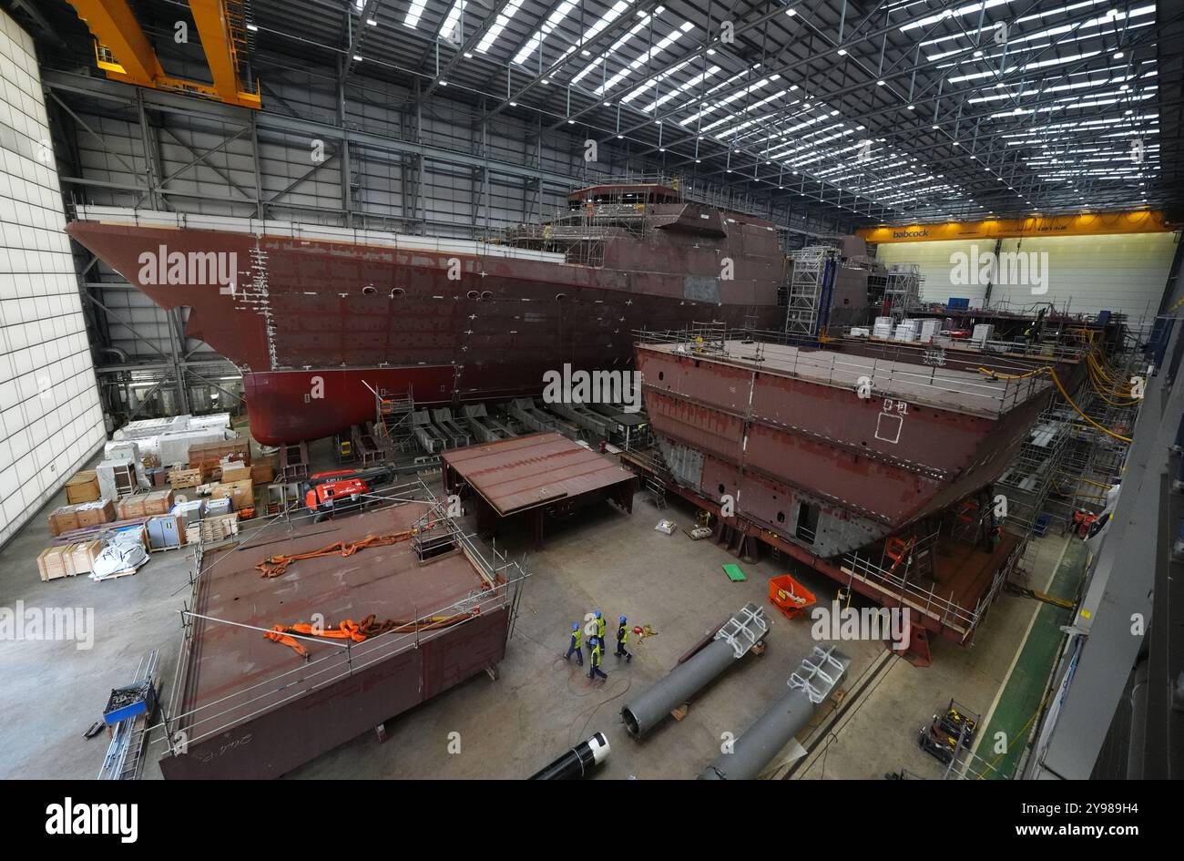 Construction work continues on HMS Venturer(left) and HMS Active in the ...
