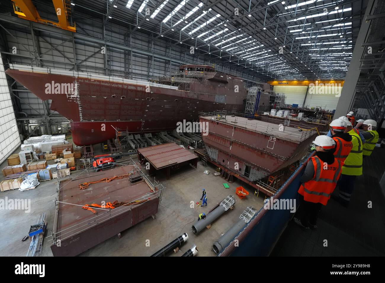 Construction work continues on HMS Venturer(left) and HMS Active in the ...