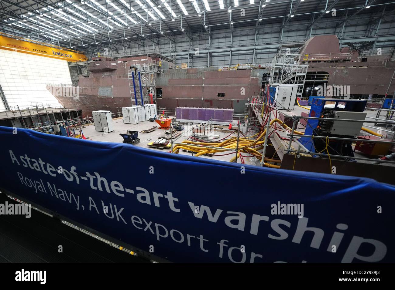 Construction work continues on HMS Venturer(rear) and HMS Active in the ...