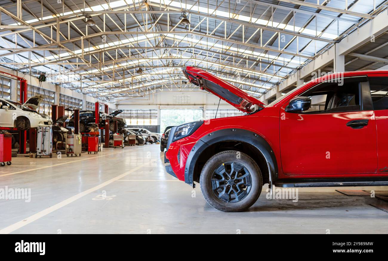 Car Maintenance Technician Working on Engine Stock Photo - Alamy