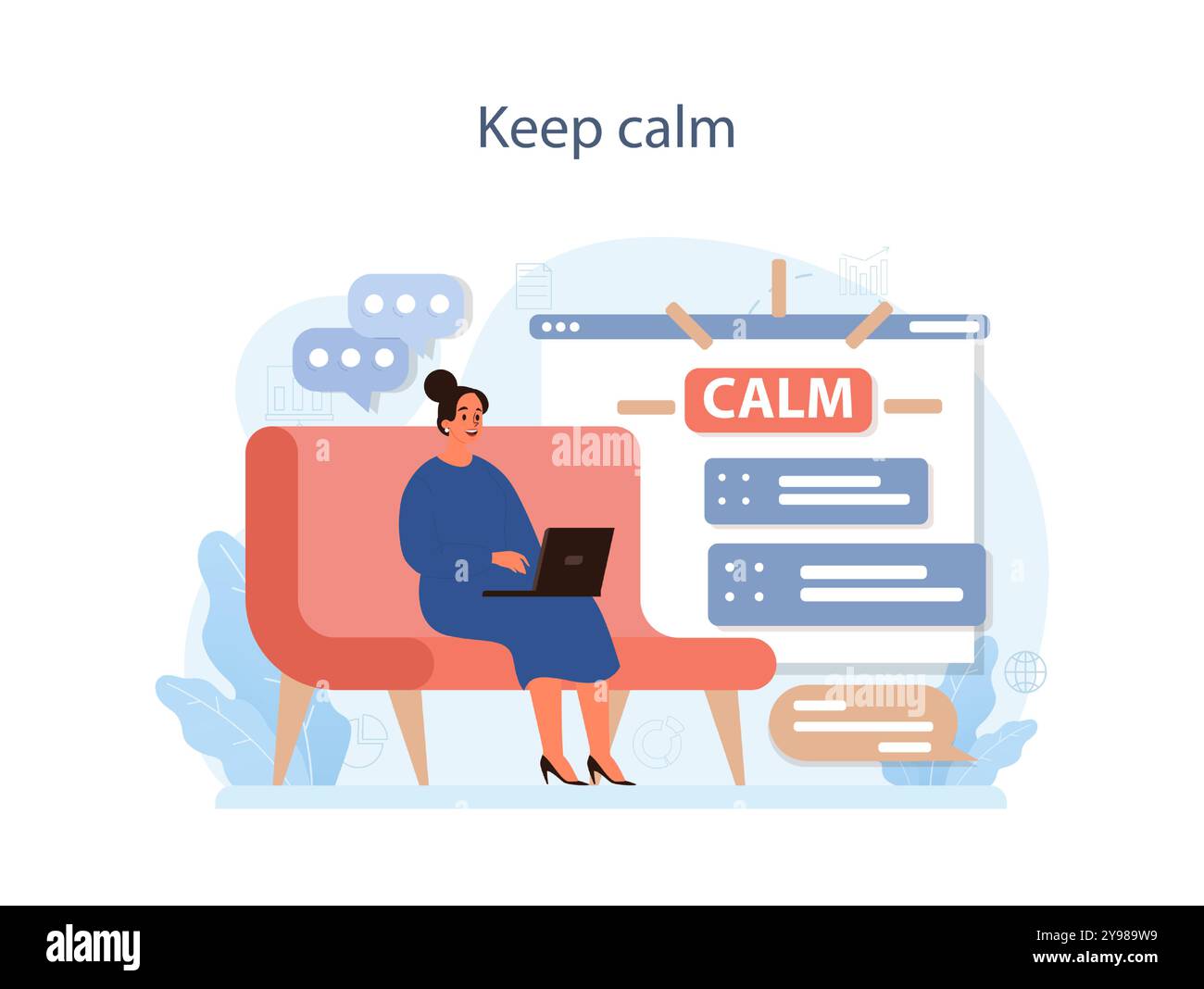 Keep calm with judgement at work. Employee dealing with pressure from ...