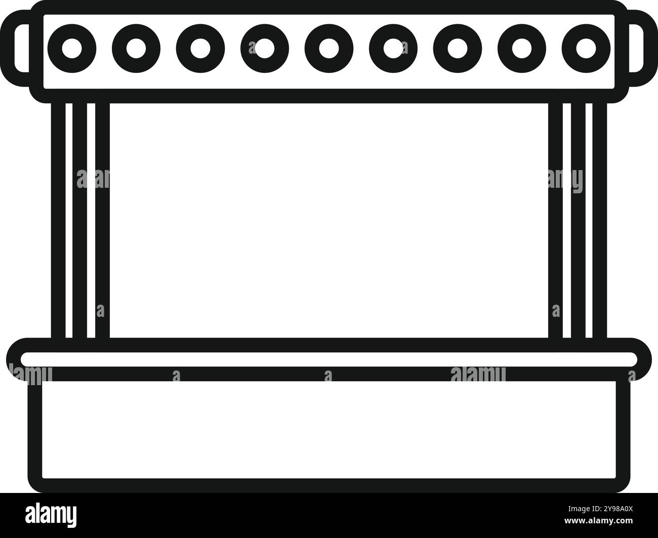 Simple minimalist vector illustration of an empty trade show booth with ...