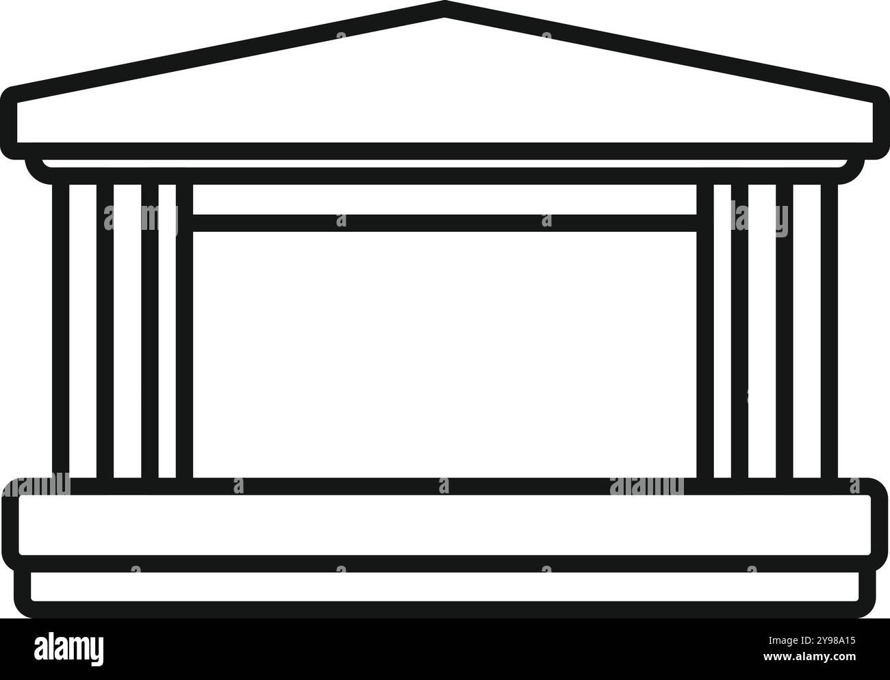 Building with columns ancient greek style icon, outline style Stock ...