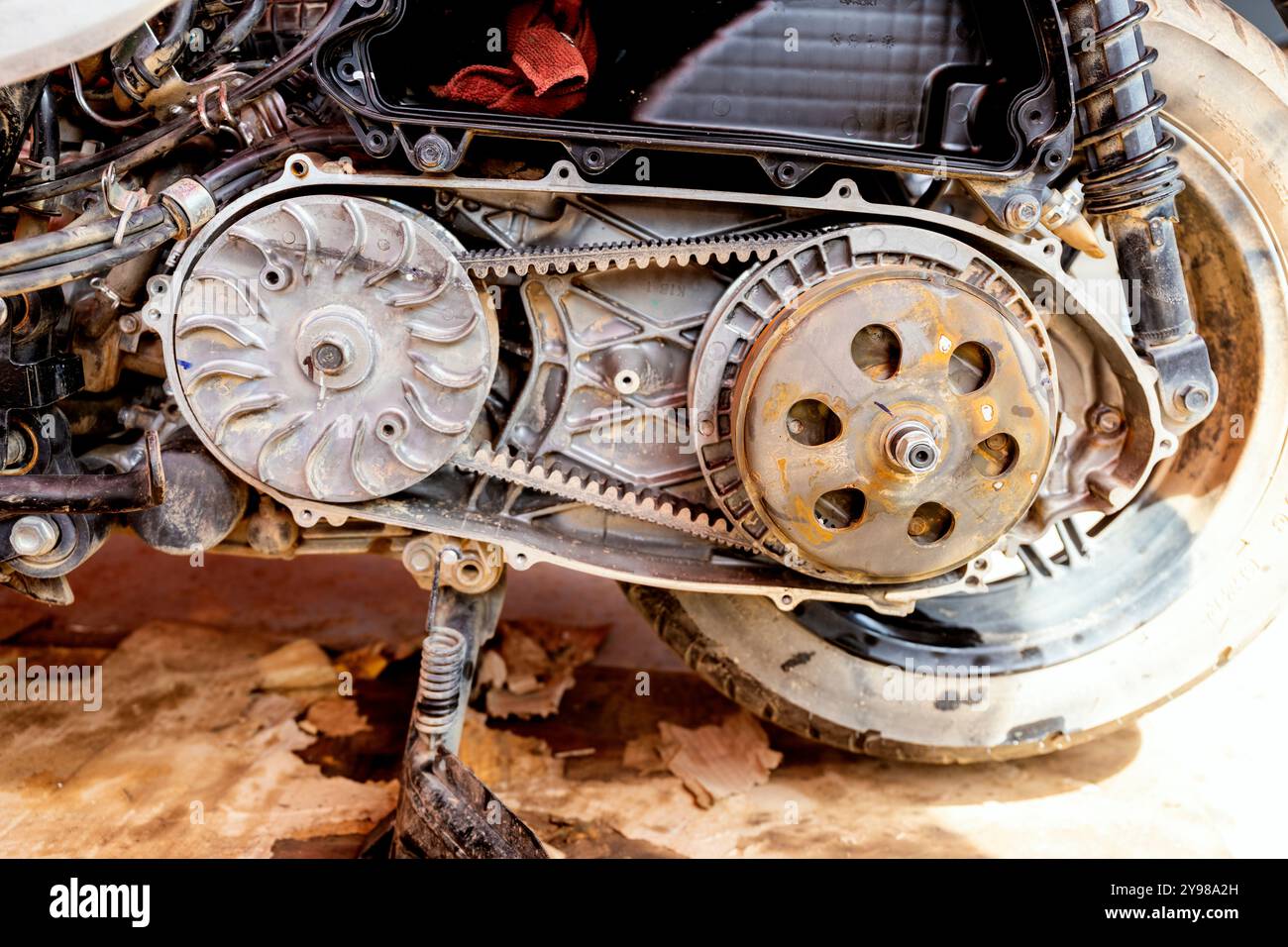 picture of motorcycle engine and transmission damaged by flooding Stock ...