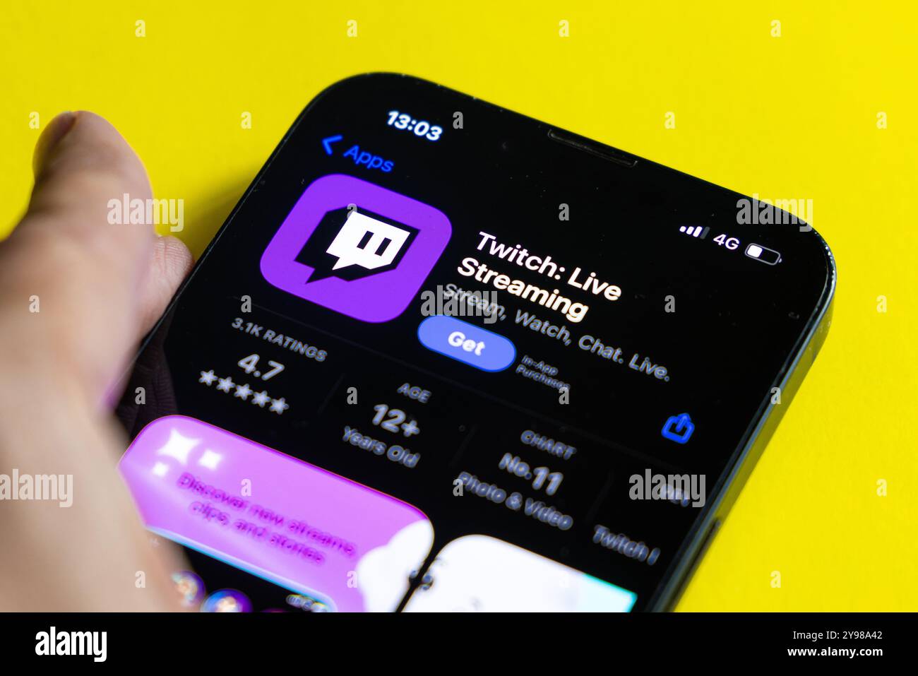 Warsaw, Poland - January 06, 2023; Iphone with Twitch logo on screen ...