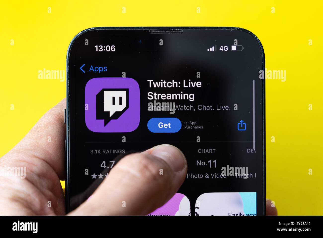 Warsaw, Poland - January 06, 2023; Iphone with Twitch logo on screen ...