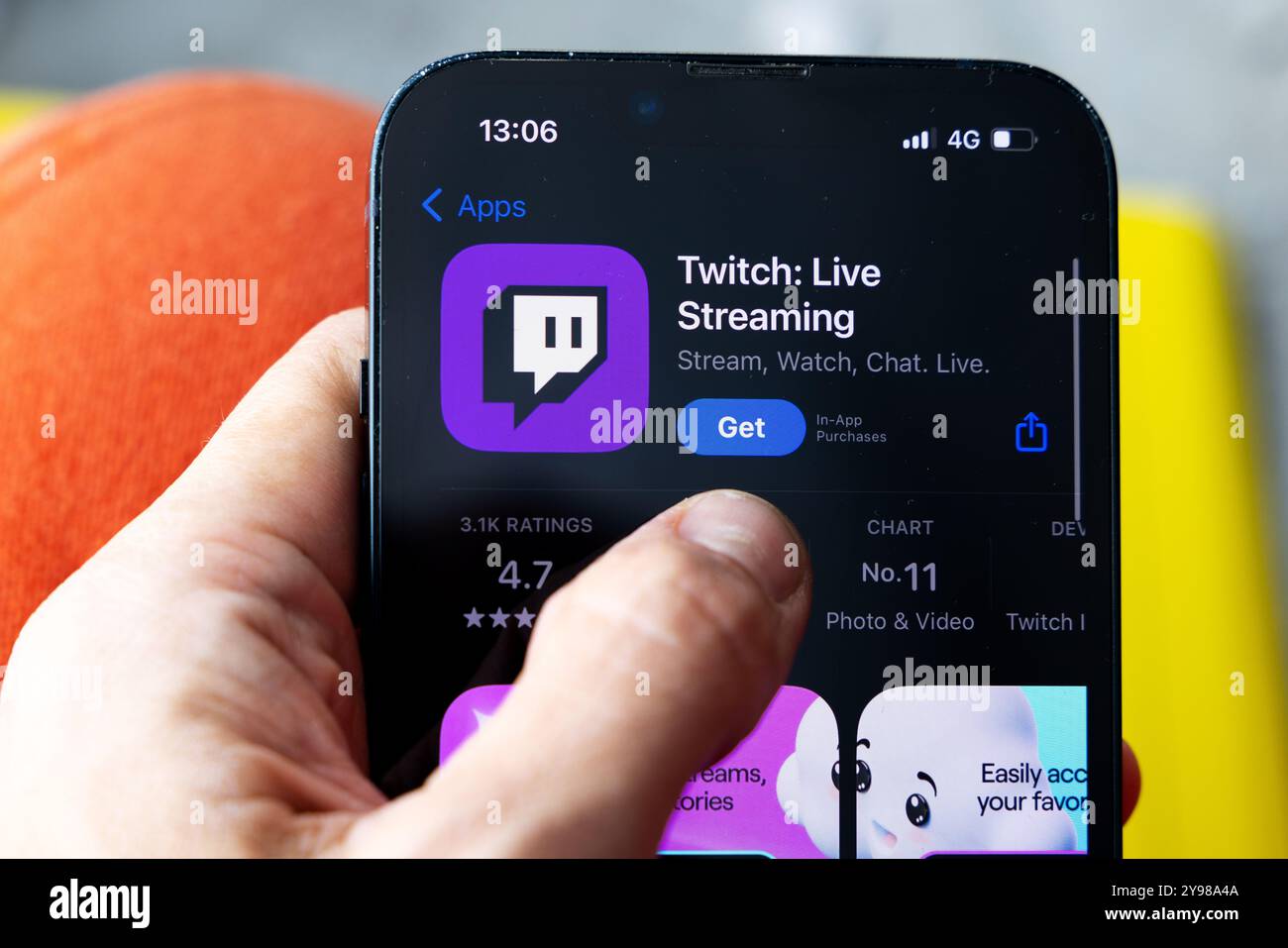 Warsaw, Poland - January 06, 2023; Iphone with Twitch logo on screen ...