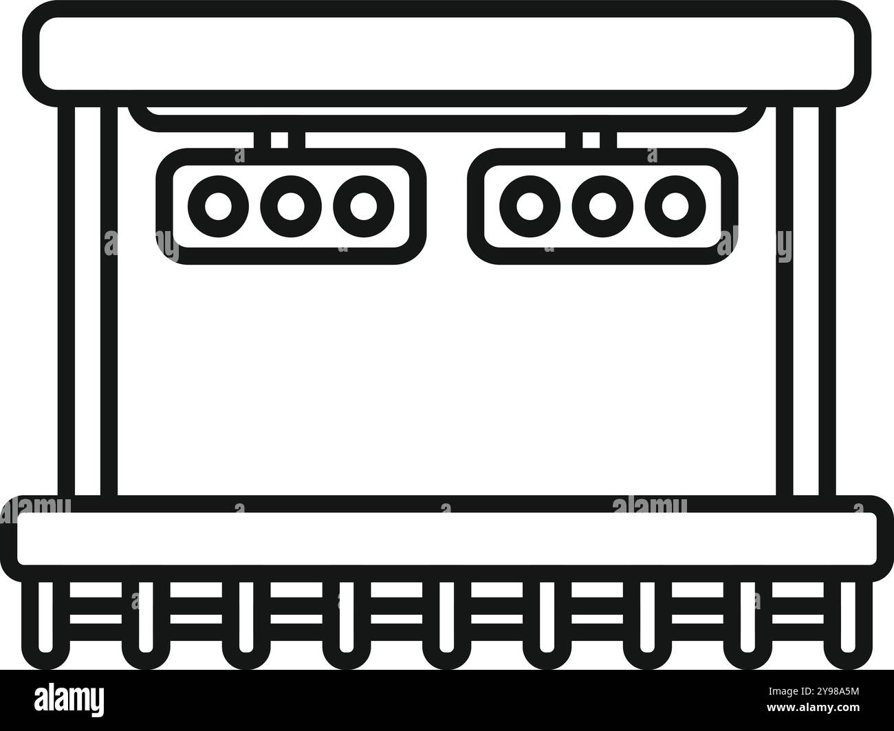 Simple vector of empty stadium or arena seats with a scoreboard hanging ...
