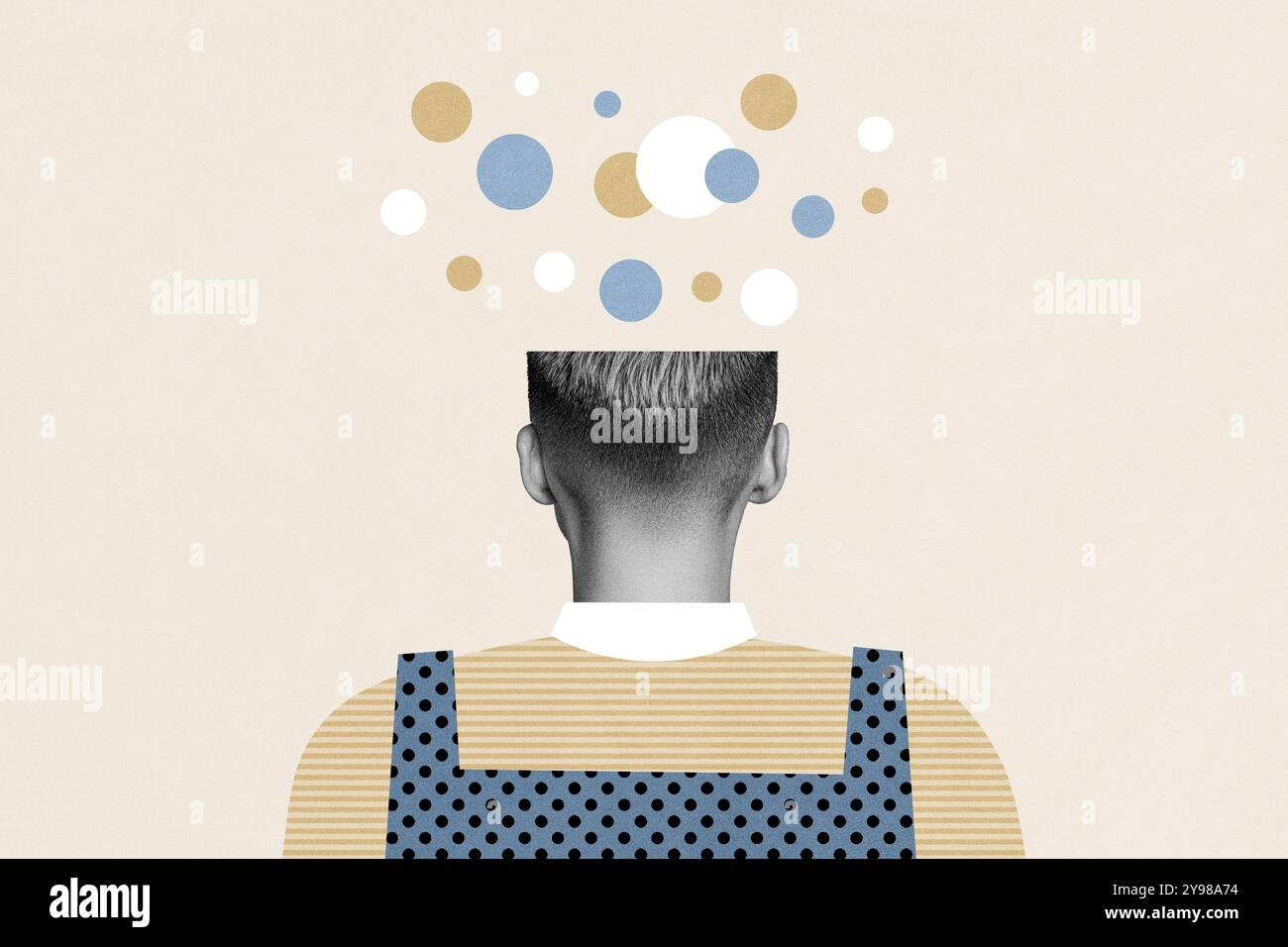 Composite trend artwork sketch image photo collage of half head open ...