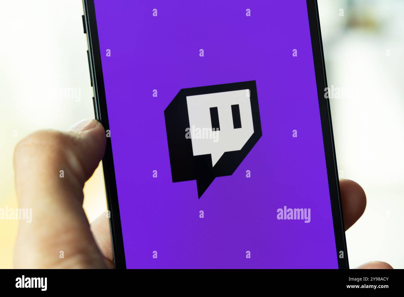 Warsaw, Poland - January 06, 2023; Iphone with Twitch logo on screen ...