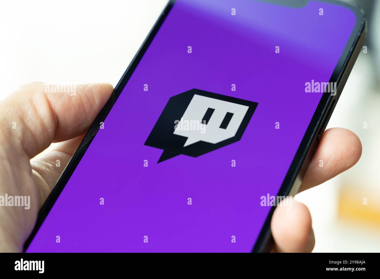 Warsaw, Poland - January 06, 2023; Iphone with Twitch logo on screen ...