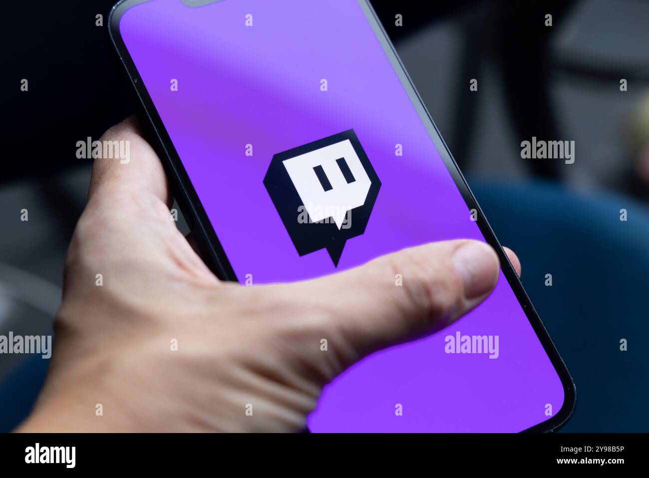Warsaw, Poland - January 06, 2023; Iphone with Twitch logo on screen ...