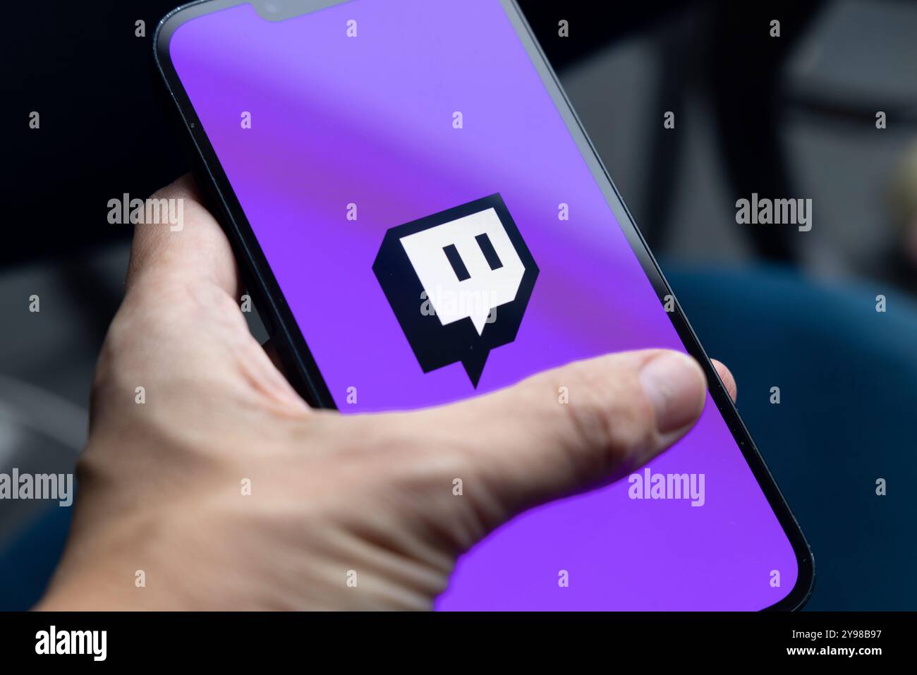 Warsaw, Poland - January 06, 2023; Iphone with Twitch logo on screen ...