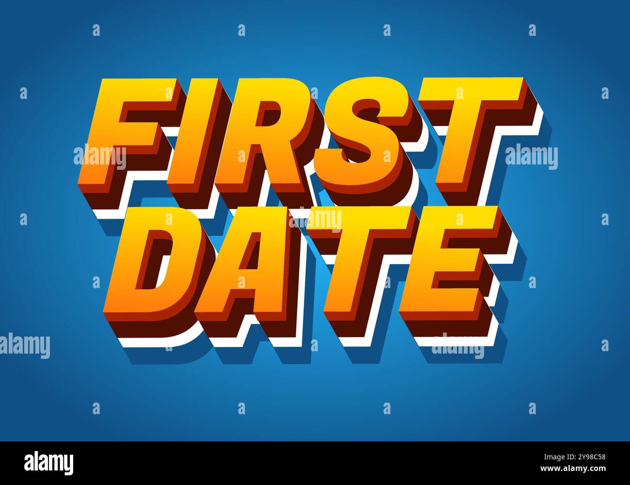 First date. Text effect design in 3D style with modern colors Stock ...