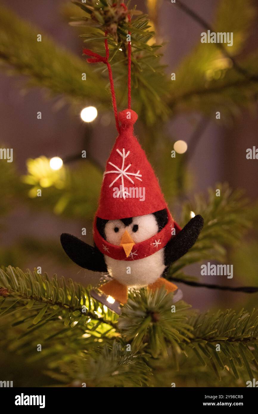 Christmas Penguin tree ornament Stock Photo - Alamy