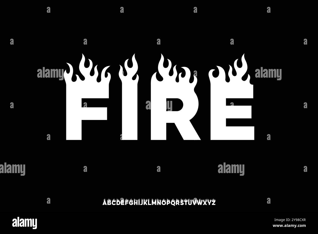 Modern decorative fire alphabet display font vector illustration Stock ...